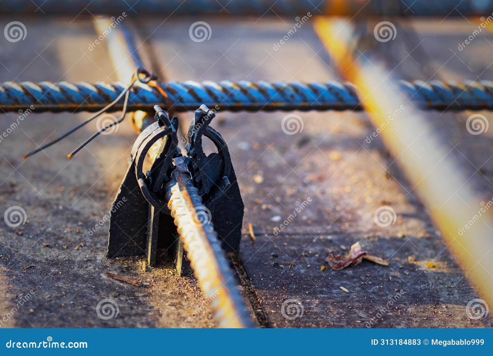 Close-up View of Plastic Rebar Holders or Supports Serve As Integral ...