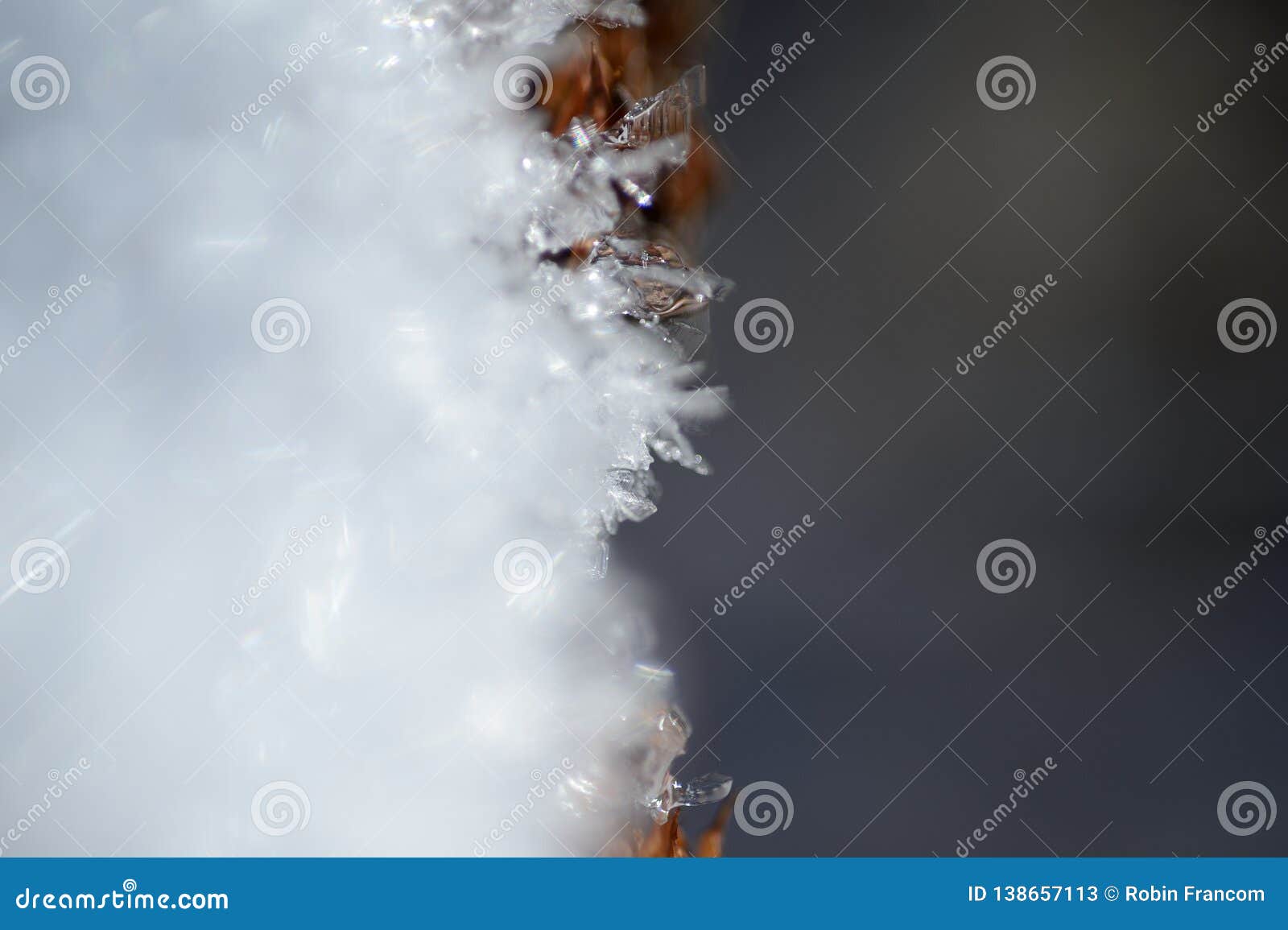 Close-up View of Portions of Snow Crystals Stock Image - Image of ...