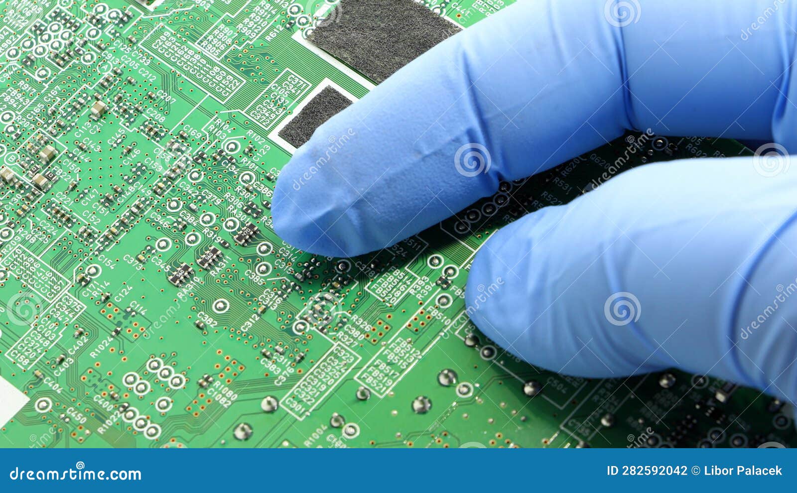 A Close-up View of the Printed Circuit Board. Stock Photo - Image of ...