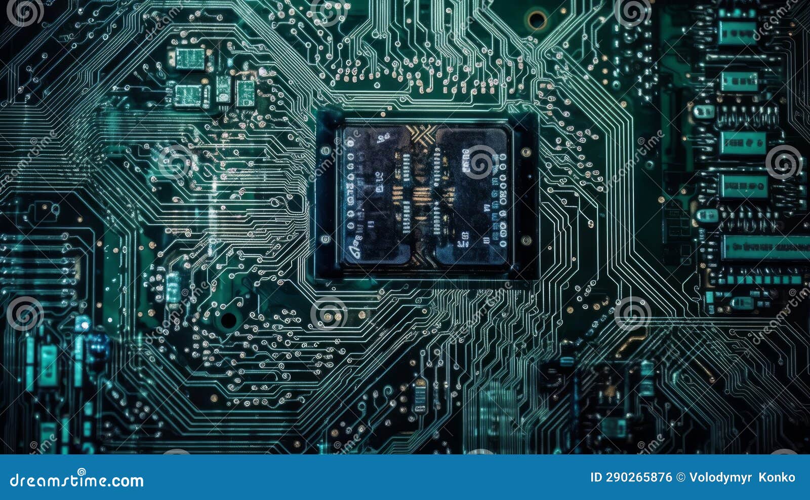 A Close Up View of a Printed Circuit Board with Electronic Components ...