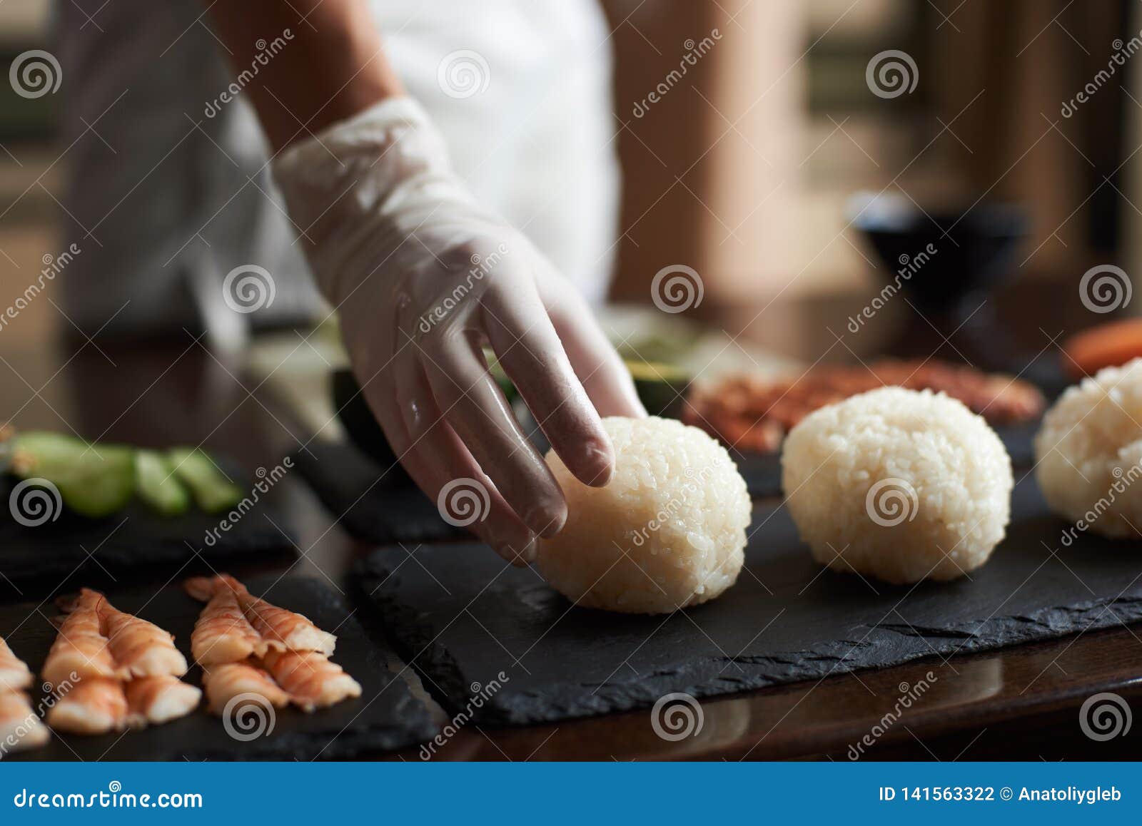 Process of Preparing Rolling Sushi Stock Photo - Image of organic, nori ...