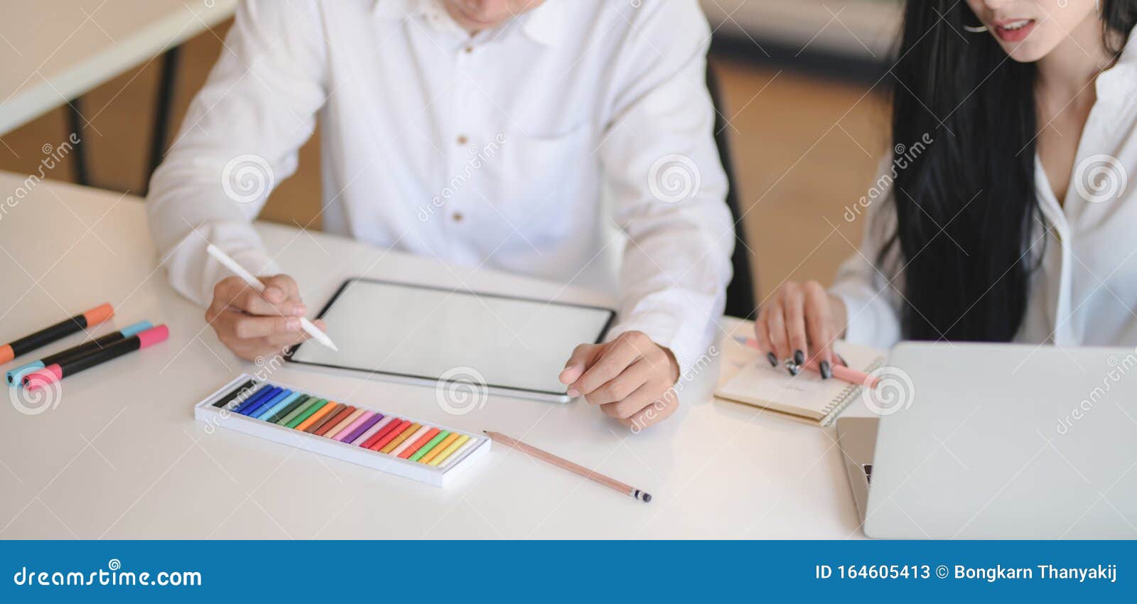 Close-up View of Professional Designer Team Drafting the Concept on ...