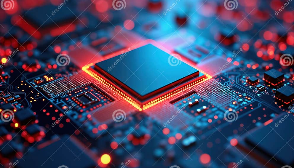 Close-up View of Quantum Processor Chip. Superconducting Qubits, Quantum Computing Architecture ...