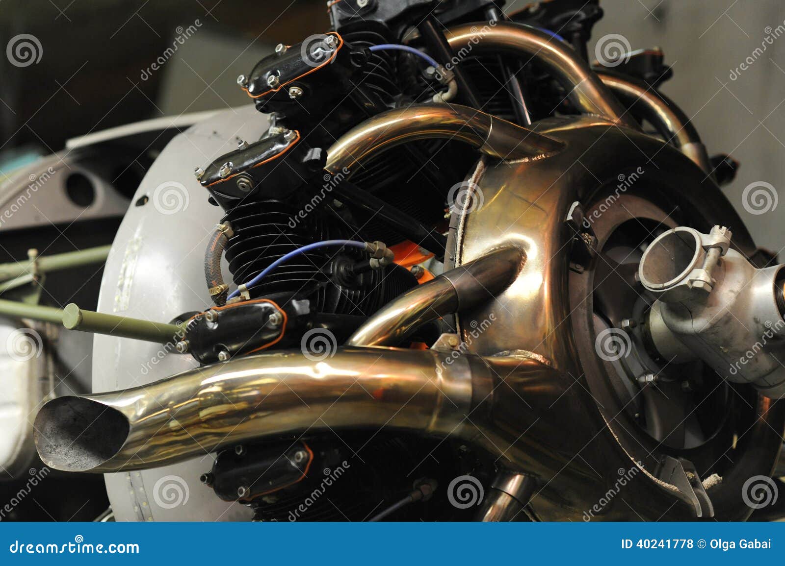 Close-up View of Radial Engine Stock Photo - Image of propeller ...