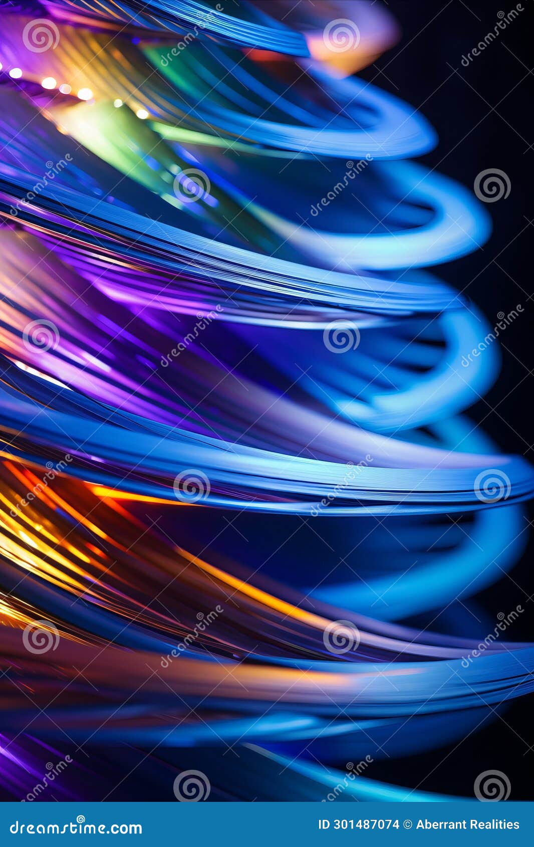 A Close Up View of a Rainbow Colored Spiral Stock Illustration ...