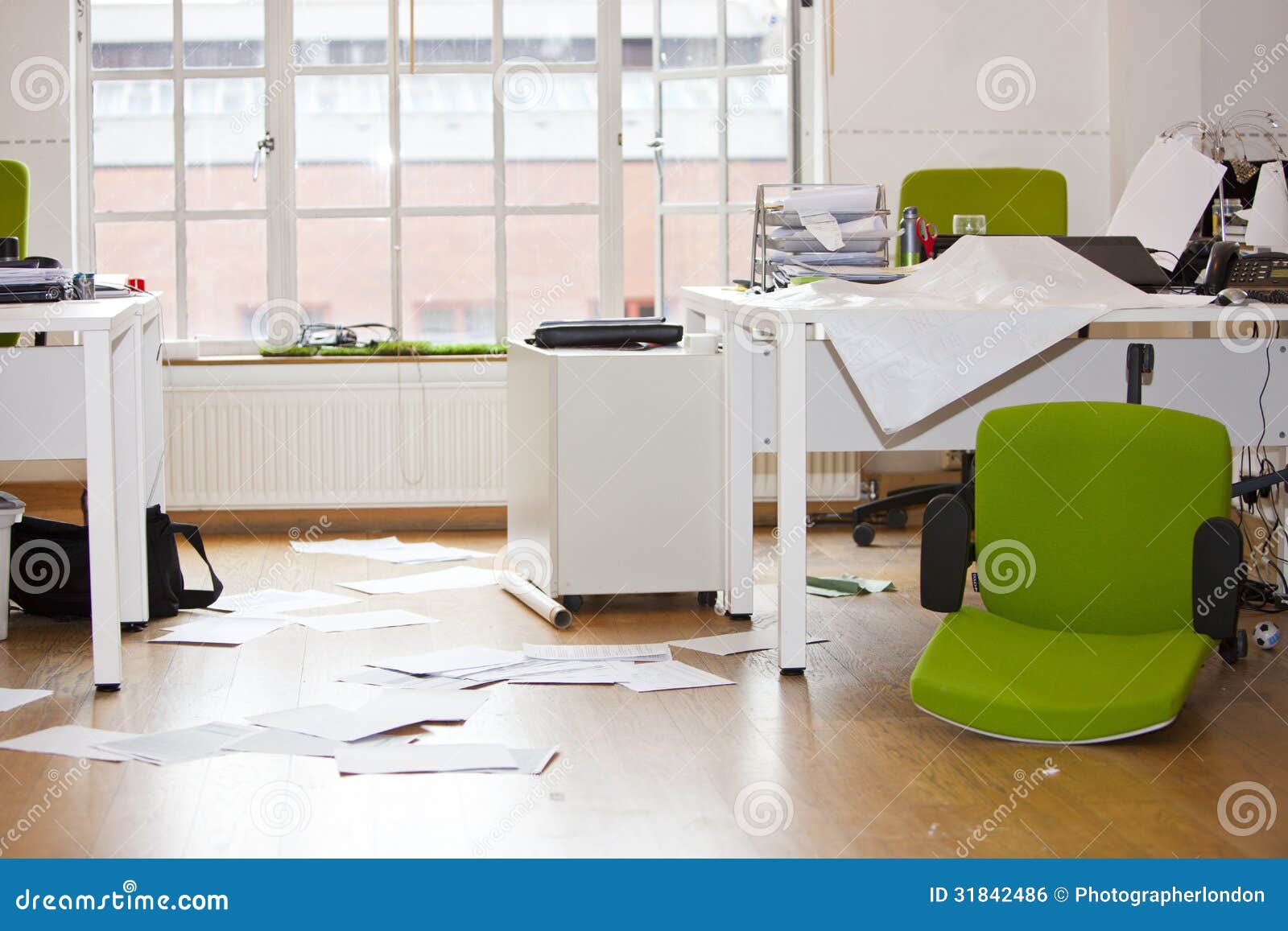Close-up View of Ransacked Office Stock Photo - Image of room, broken ...