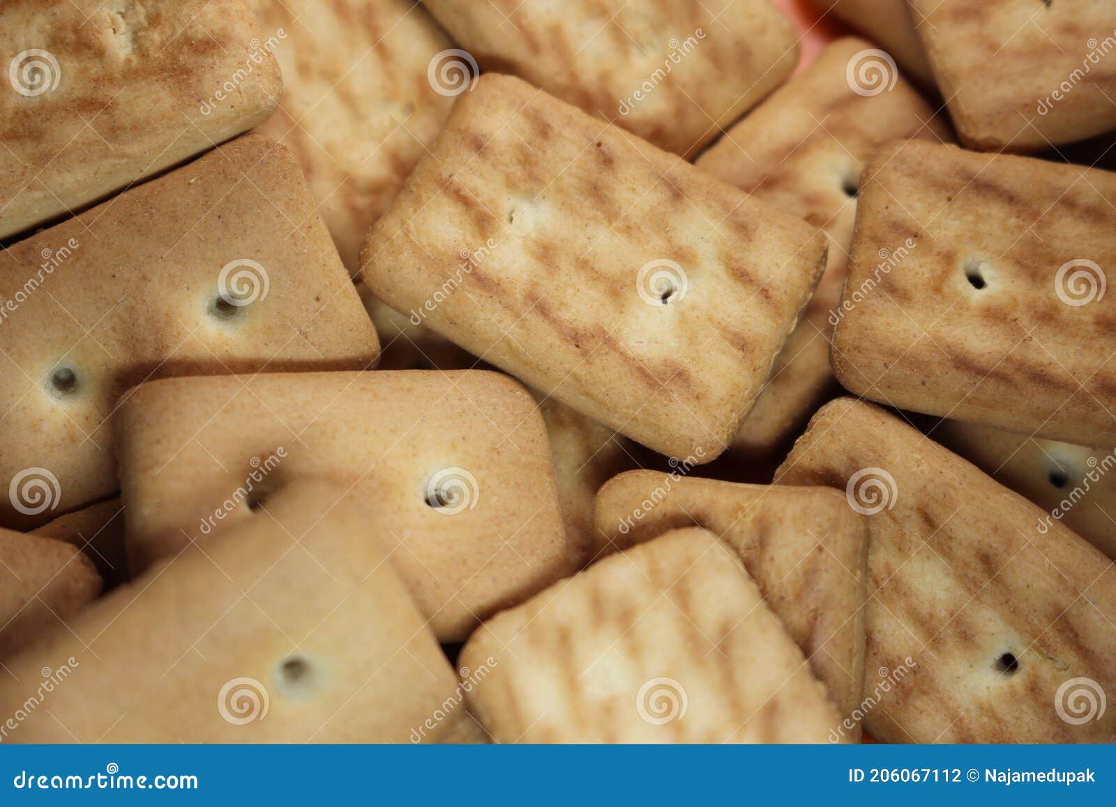 Close Up View Rectangular Biscuits with Small Pores Stock Photo - Image ...