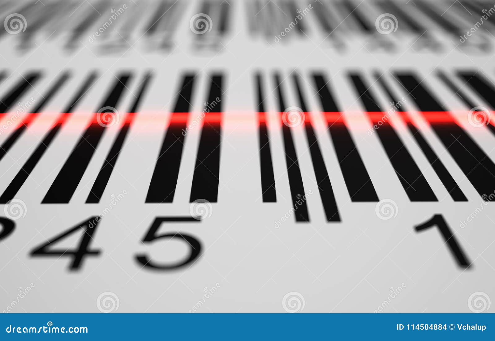 Close-up View on Red Laser is Scanning Label with Barcode on Product ...