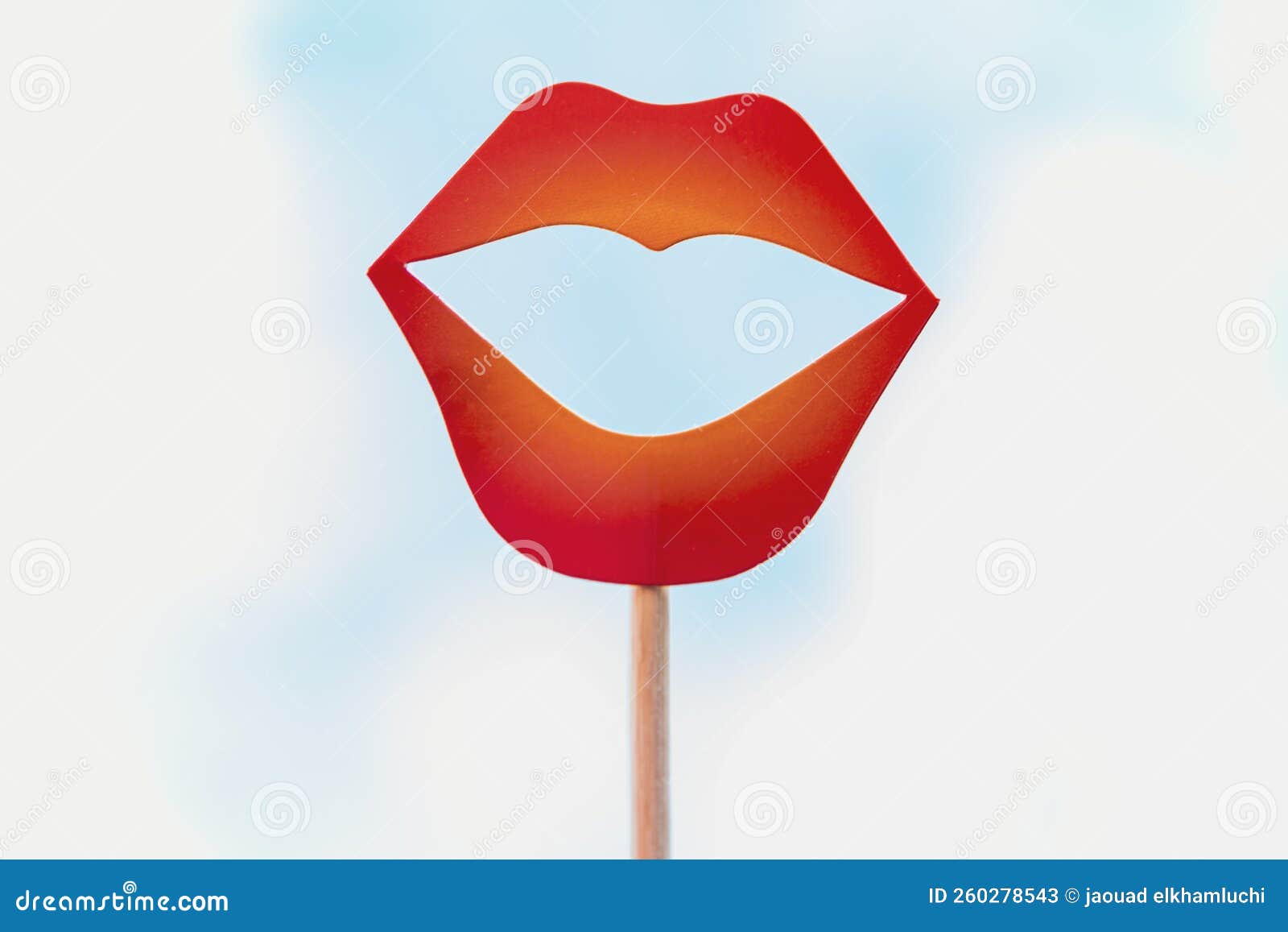 Close Up View of a Red Paper Lips Photo Booth Props Stock Image - Image ...