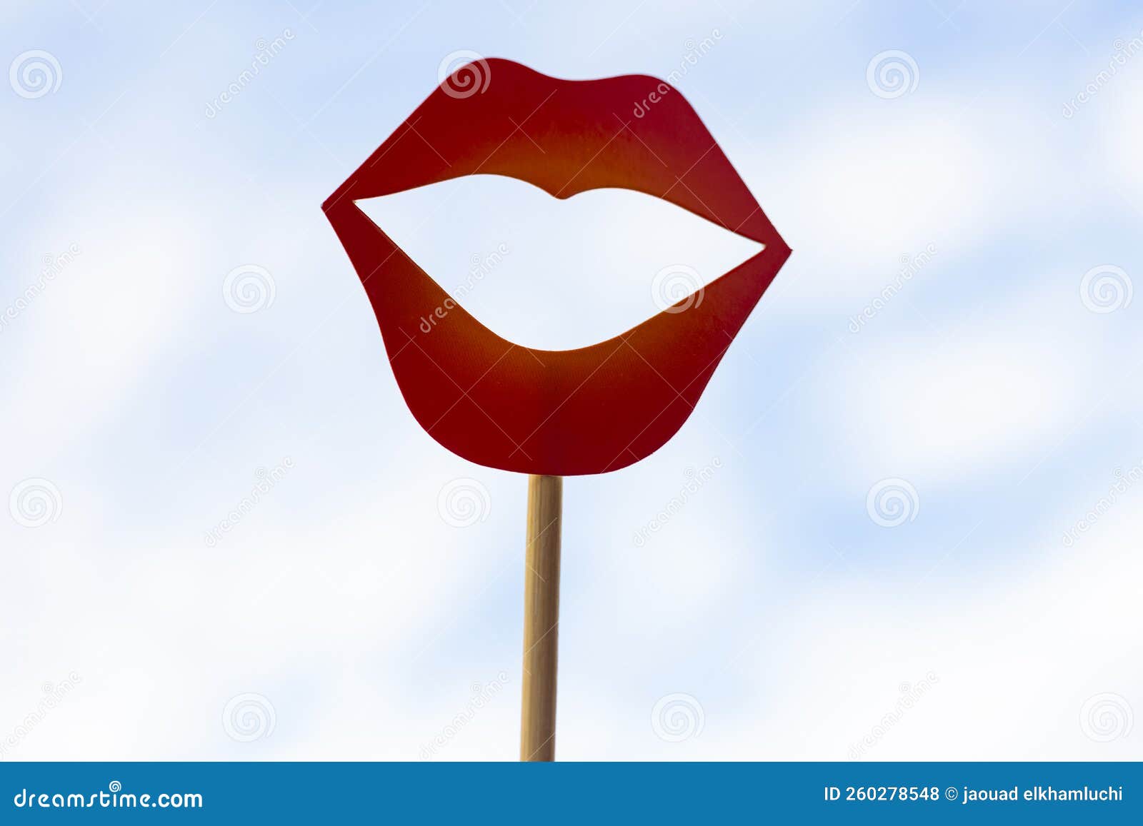 Close Up View of a Red Paper Lips Photo Booth Props Stock Photo - Image ...