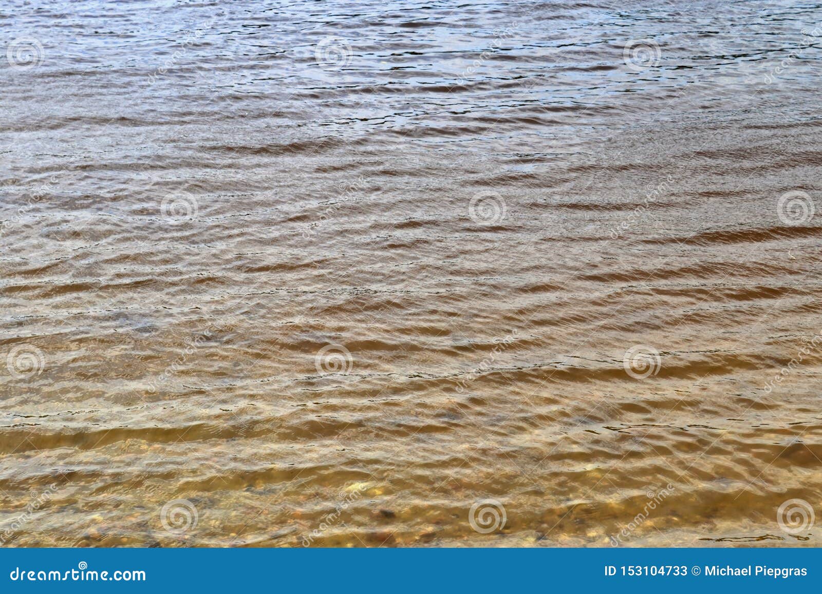 Close Up View on a Reflective Water Surface with Waves and Ripples in ...