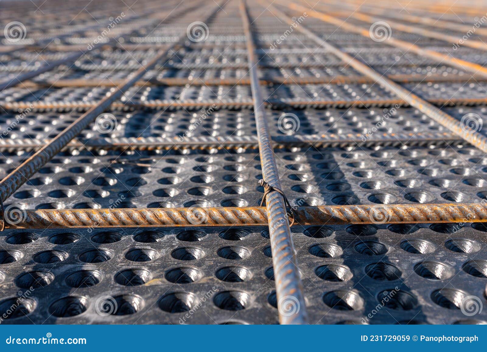 Alignment Of Steel Sheet Pile In Earth Retention Systems Stock Image ...