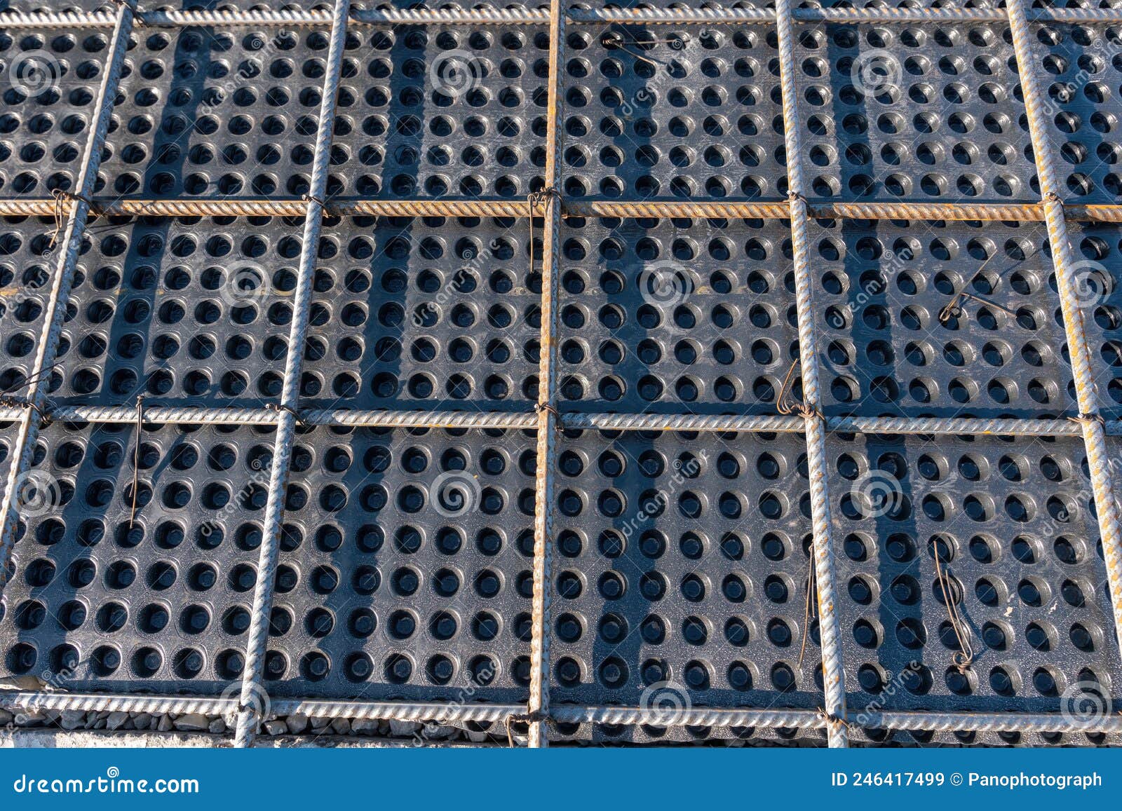 Close Up View of Reinforcement of Concrete. Geometric Alignment of ...