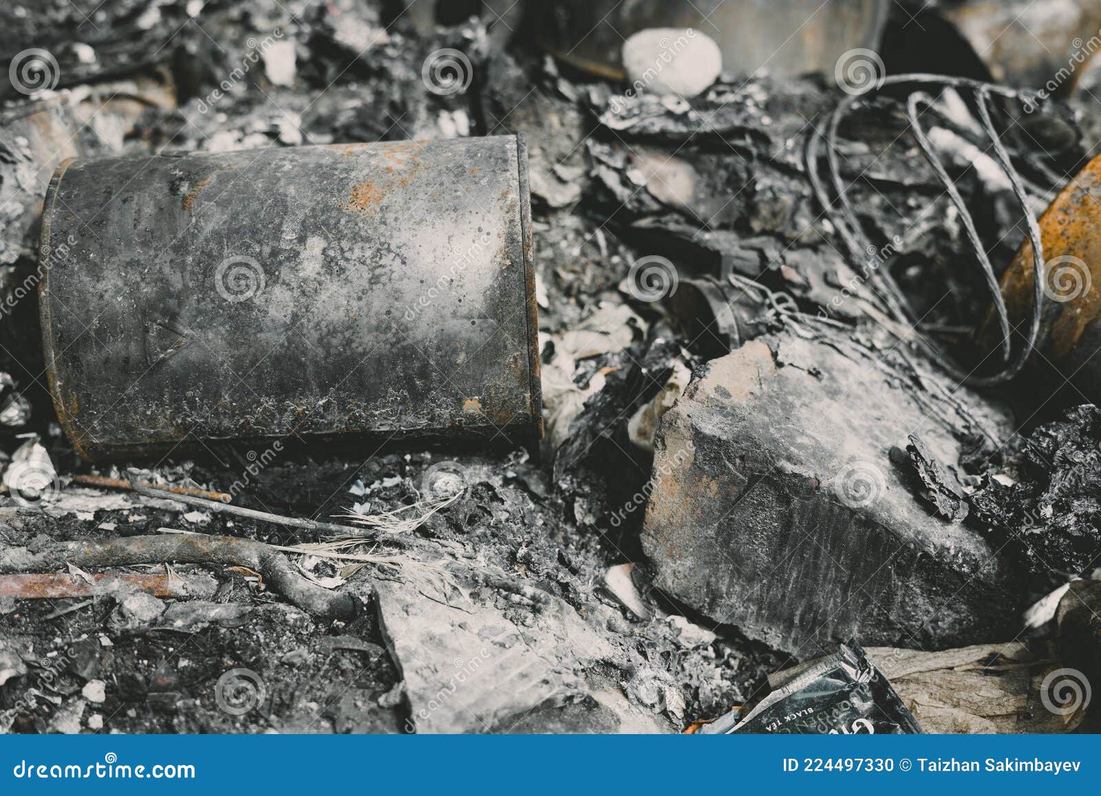 Close Up View of Remnants of Burned Down Stock Photo - Image of room ...