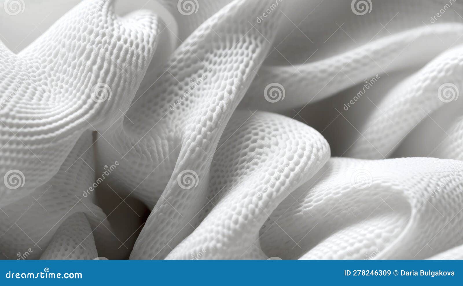 Close-up View Reveals the Abstract Waves Texture of White Soft Fabric ...