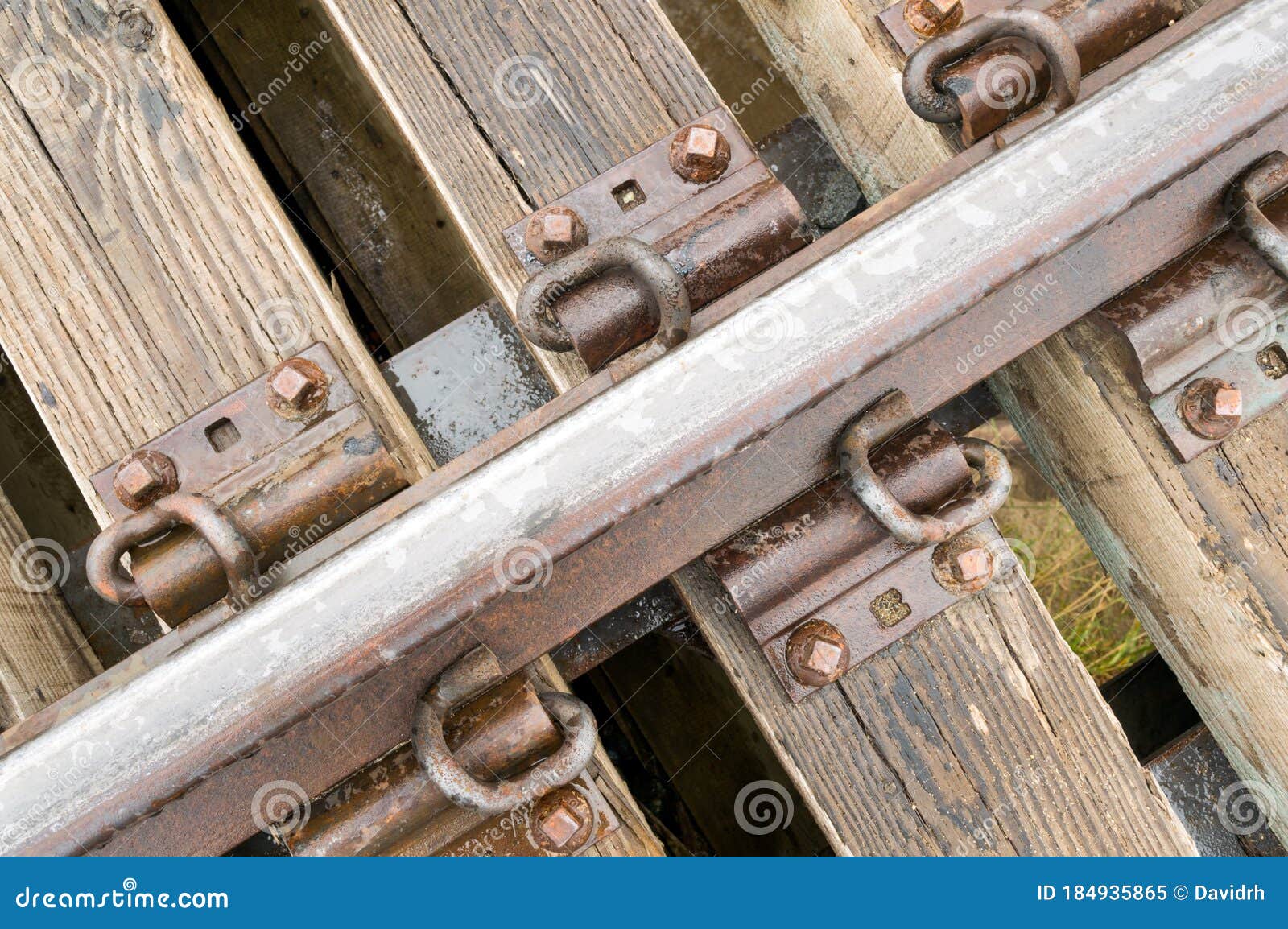Close-up View of a Rusty Railroad Track Stock Image - Image of industry ...