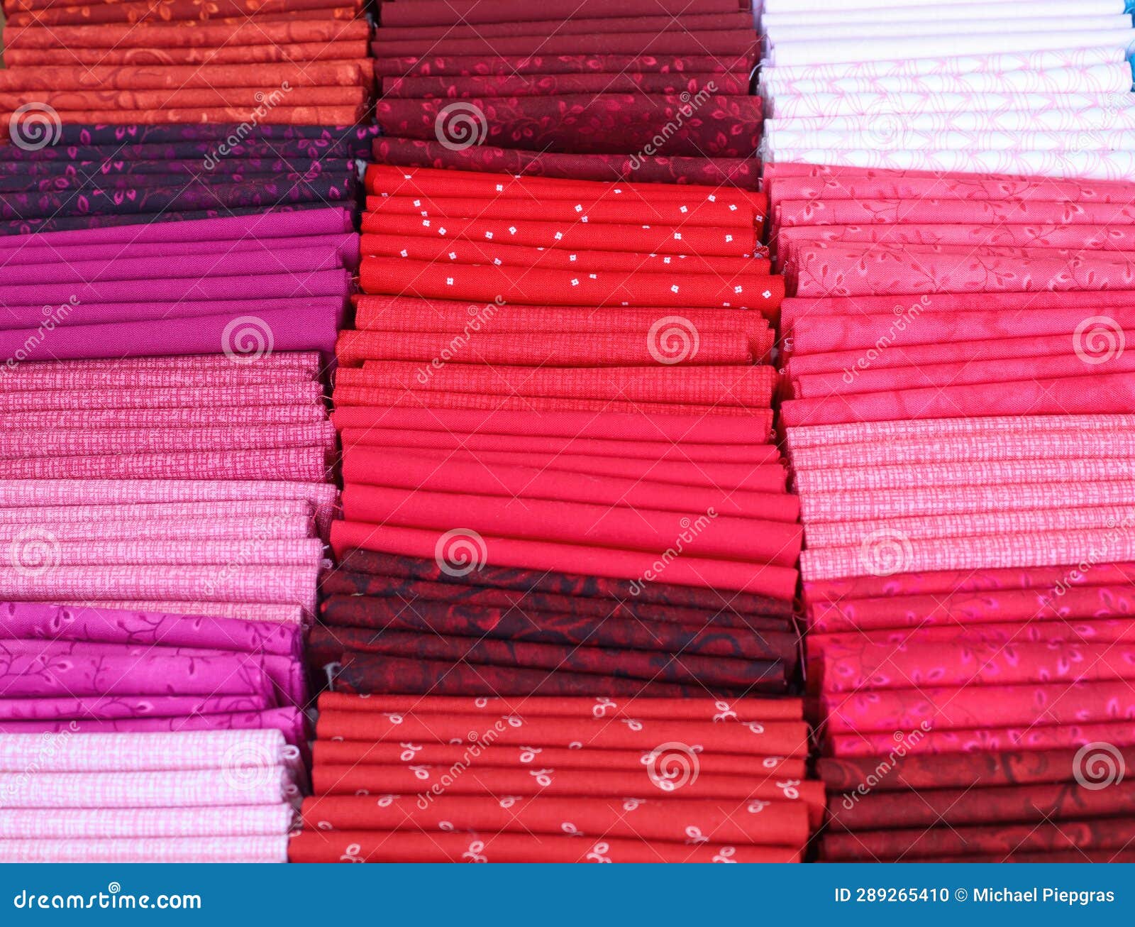 Close Up View on Samples of Cloth and Fabrics in Different Colors Stock ...