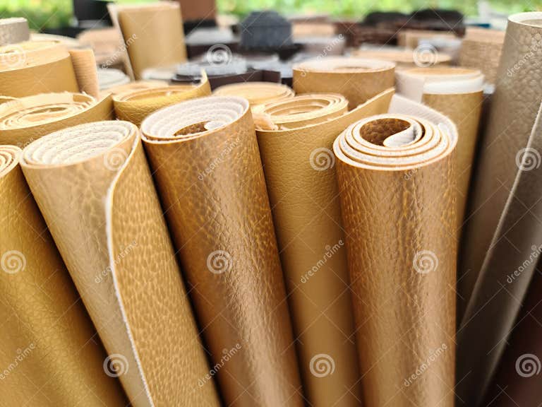 Close Up View on Samples of Cloth and Fabrics in Different Colors Stock ...