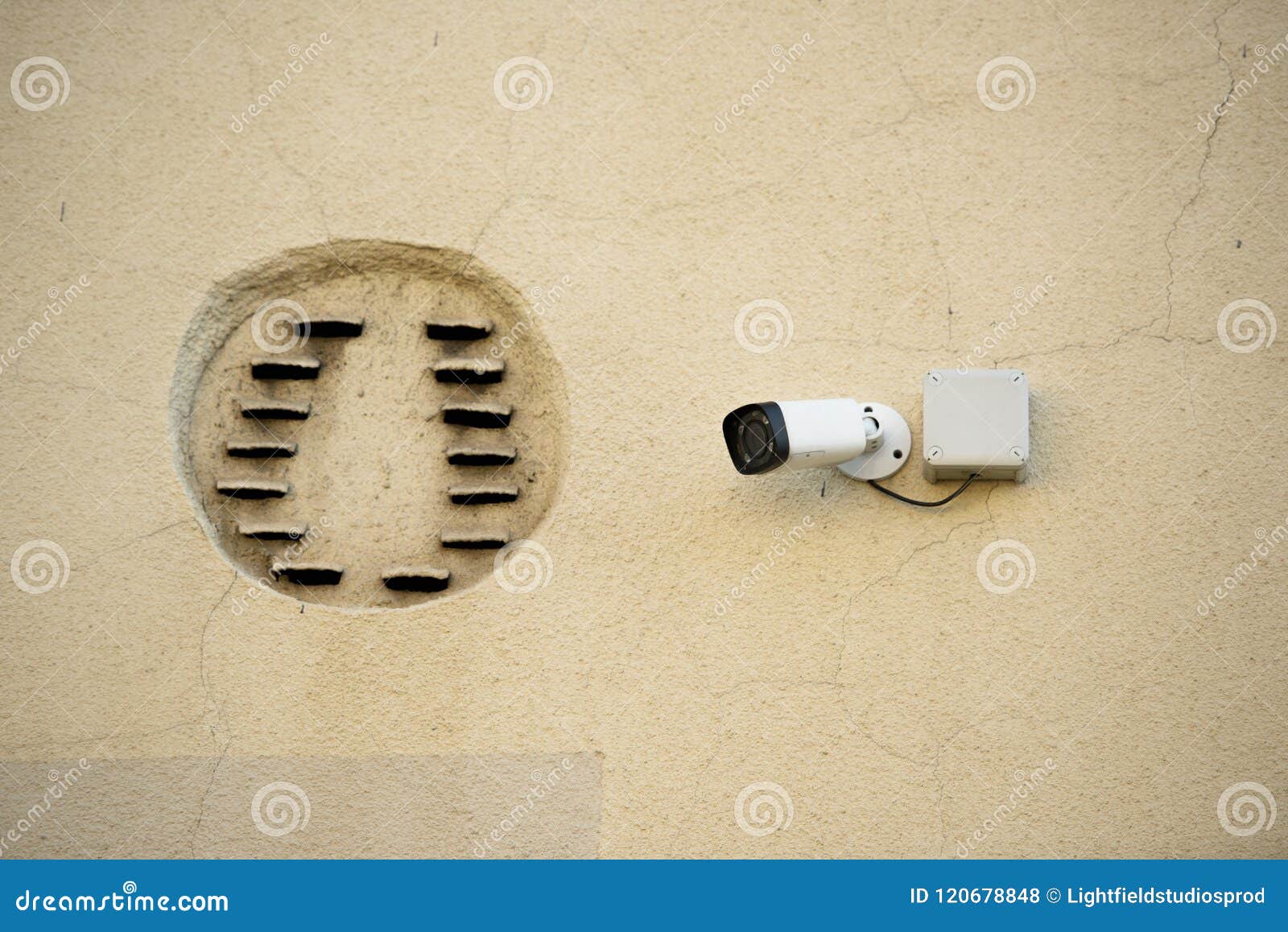 Close Up View of Security Camera on Cracked Stock Photo - Image of ...