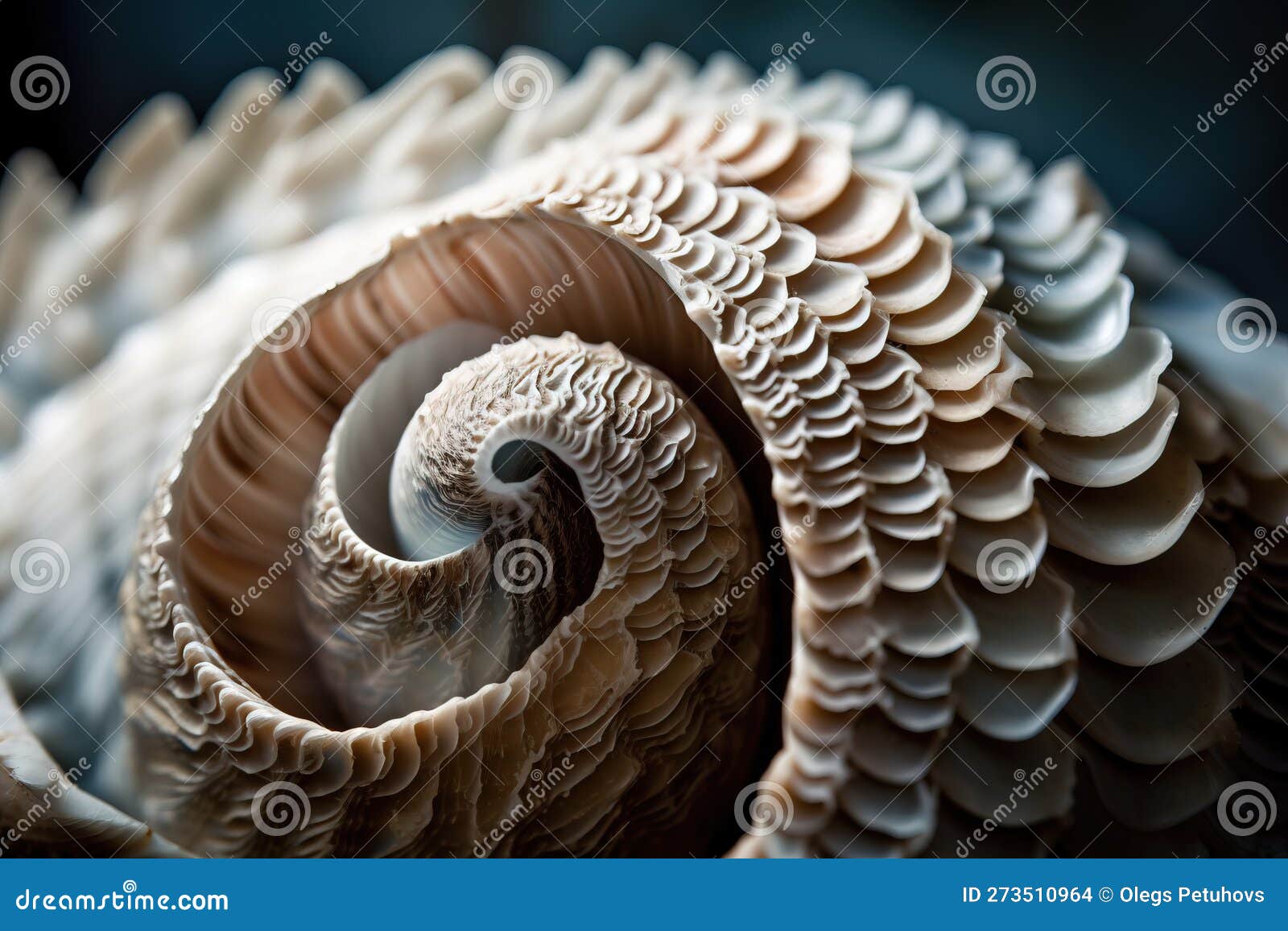 A Close Up View of a Shell with a Spiral Design Stock Illustration ...