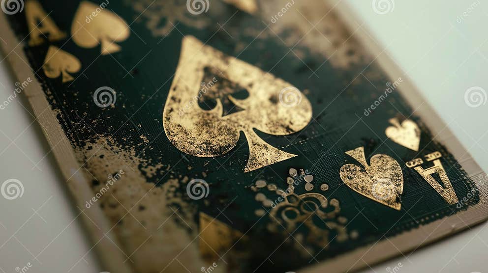 A Close-up View of a Single Playing Card on a Flat Surface Stock Image ...