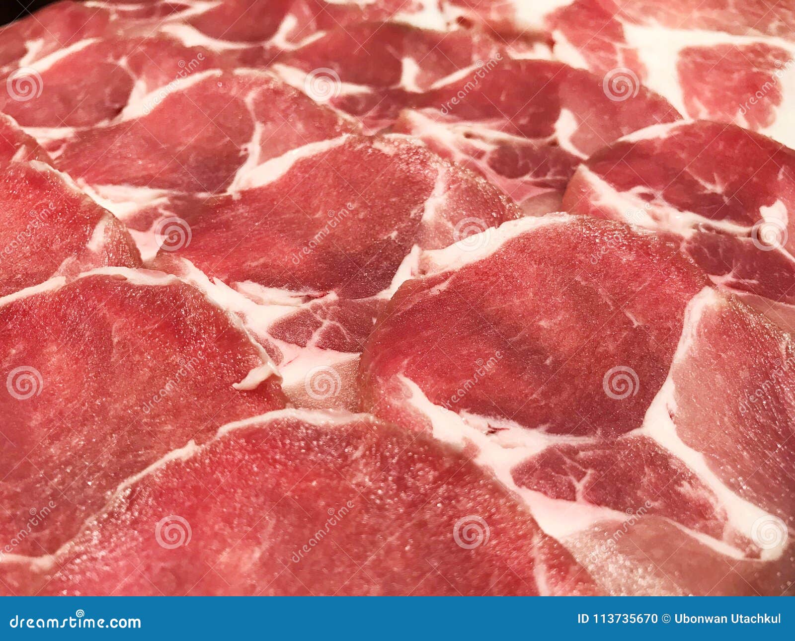 Close Up View of Sliced Cold Pork Stock Photo - Image of sliced, slice ...