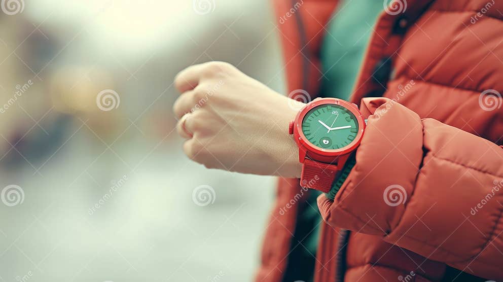 Close Up View of Smartwatch Screen Displaying Notification for a New ...