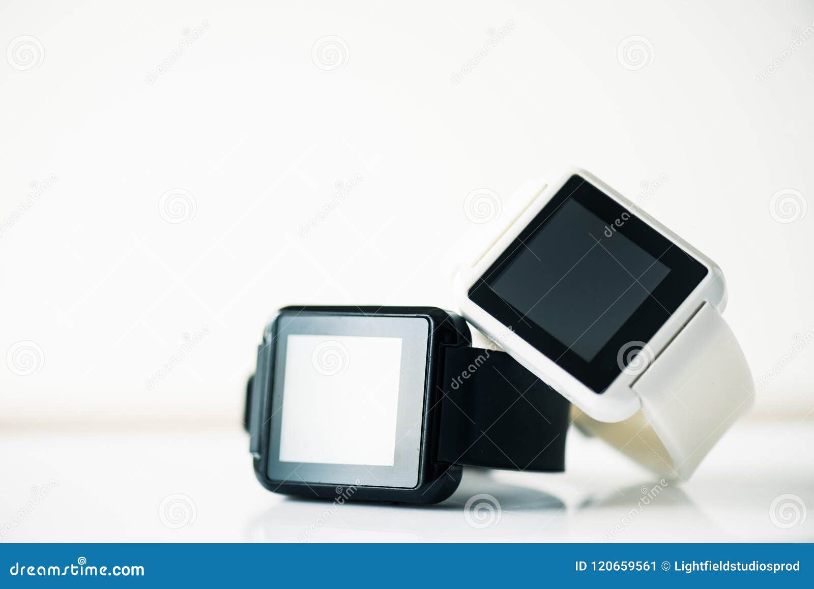Close-up View of Smartwatches with Blank Screens Stock Image - Image of ...