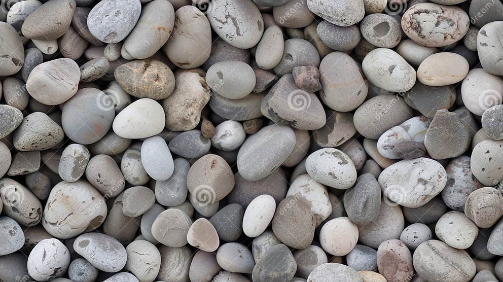 A Close-up View of Smooth, Grey River Rocks on a Sunny Day SEAMLESS ...
