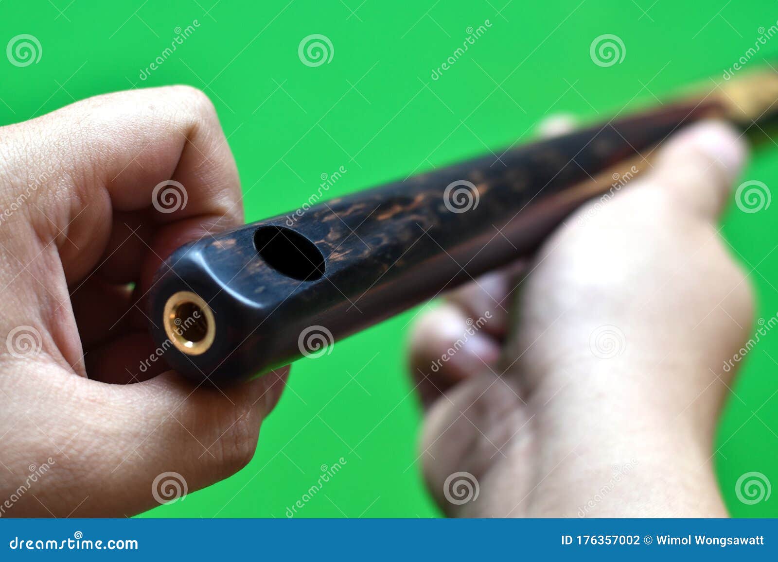 Close-up View, Snooker Cue Stick in Holding Hand. Stock Photo - Image ...