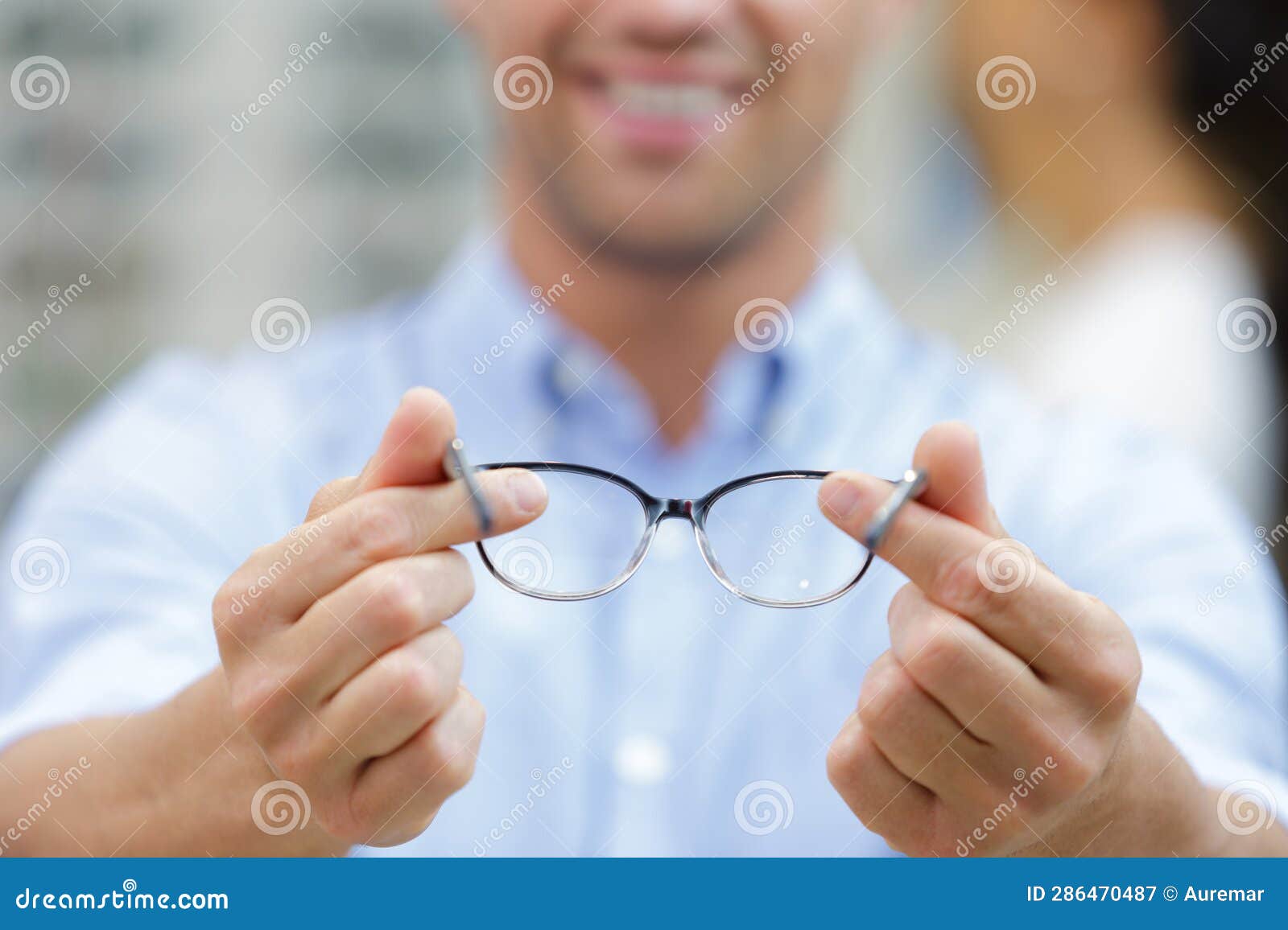 Close Up View Spectacles Held by Male Optician Stock Image - Image of ...