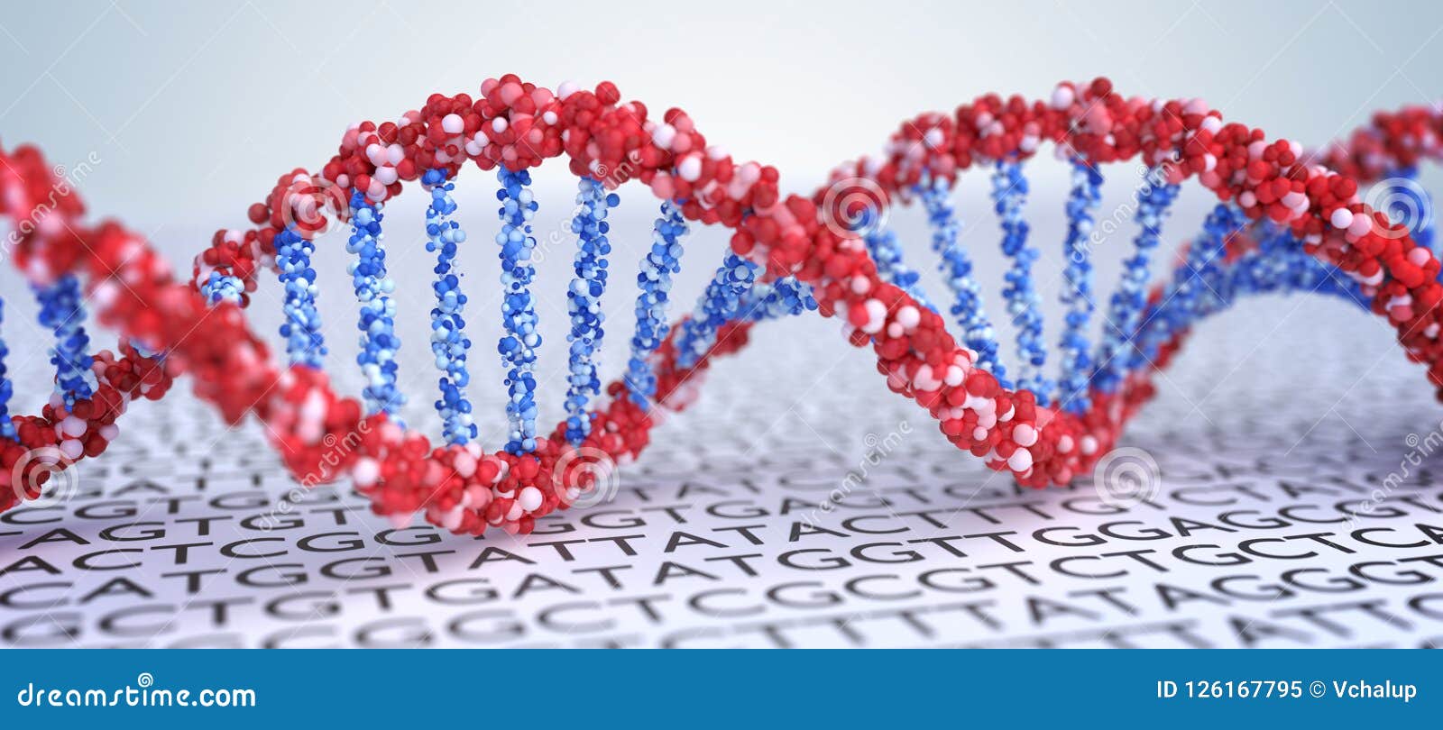 Close Up View on Spiral DNA Molecules. 3D Rendered Illustration Stock ...