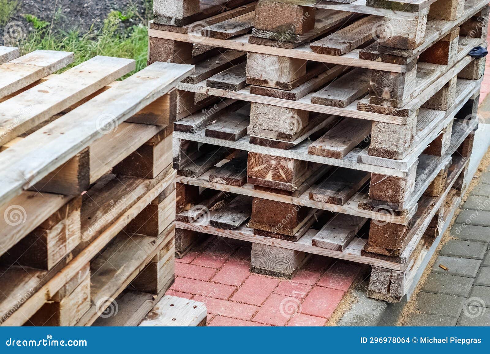 Close Up View of a Stack of Wooden Pallets Stock Photo - Image of ...