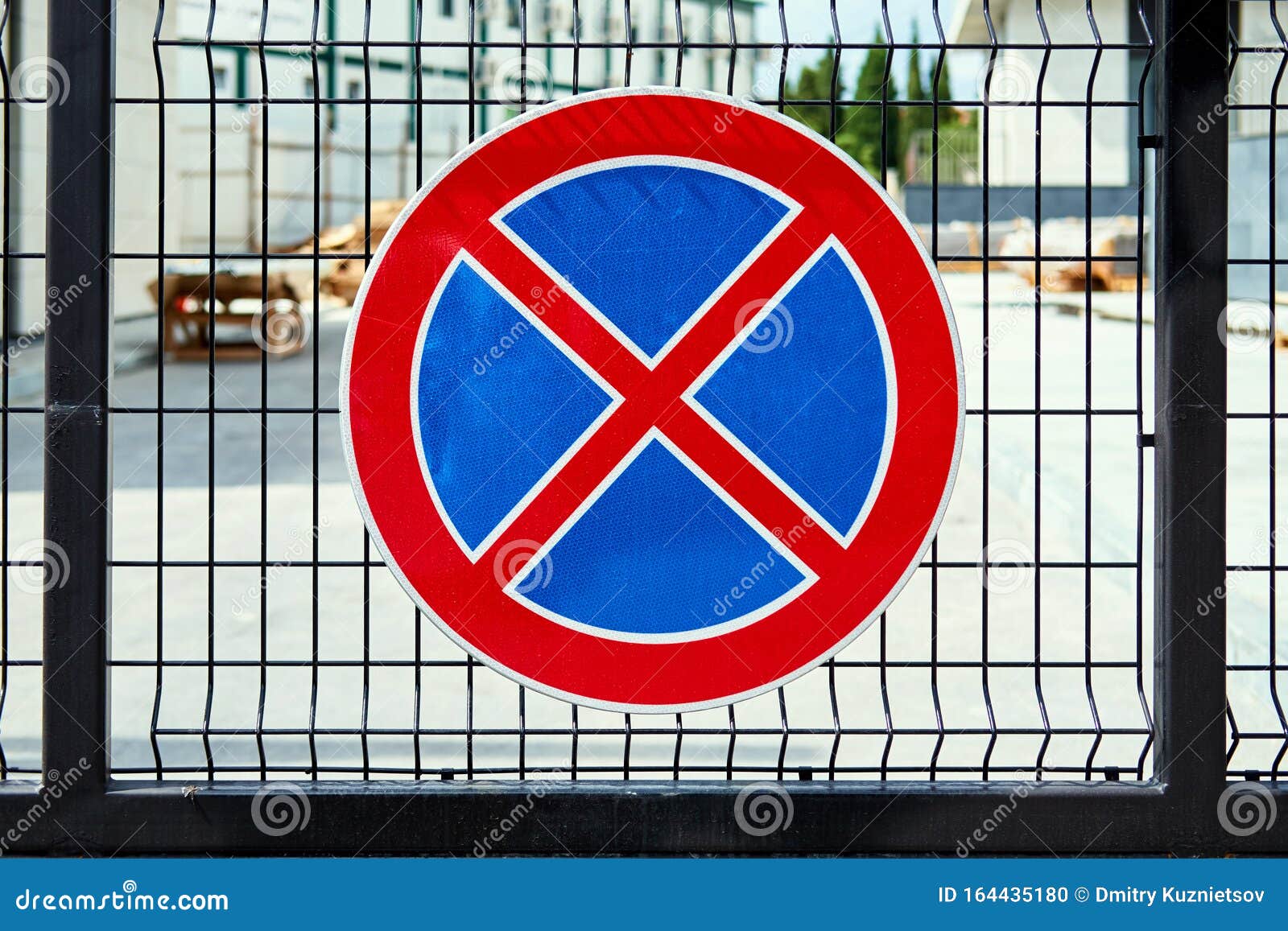 Stop sign on the gate stock photo. Image of area, entrance - 164435180