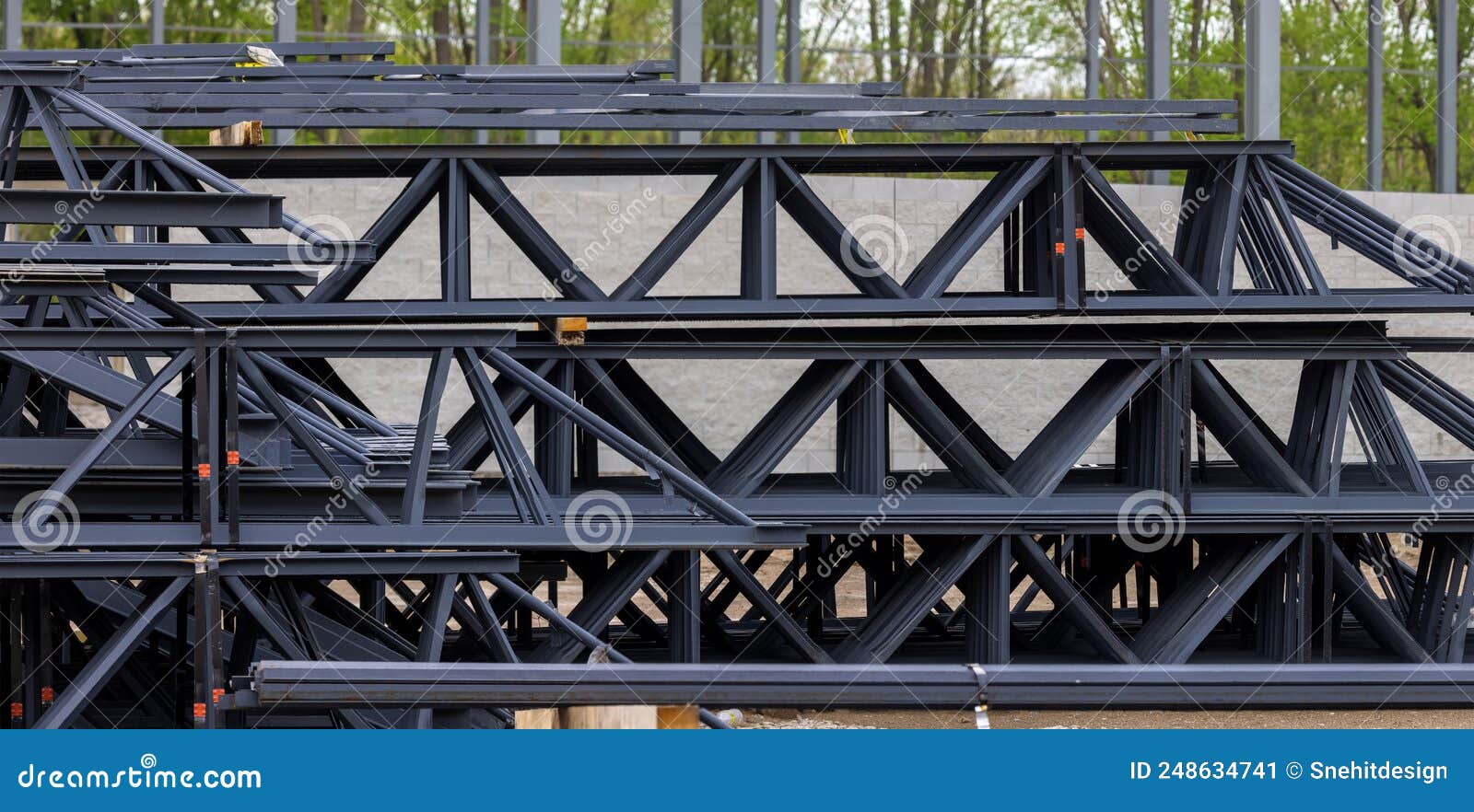 Close Up View of Structural Steel for Industrial Building Stock Image ...