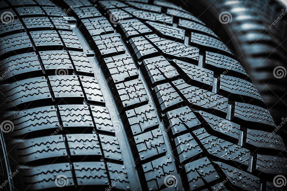 Close Up View of the Surface Profile of Modern Car Tyres Stock Photo ...