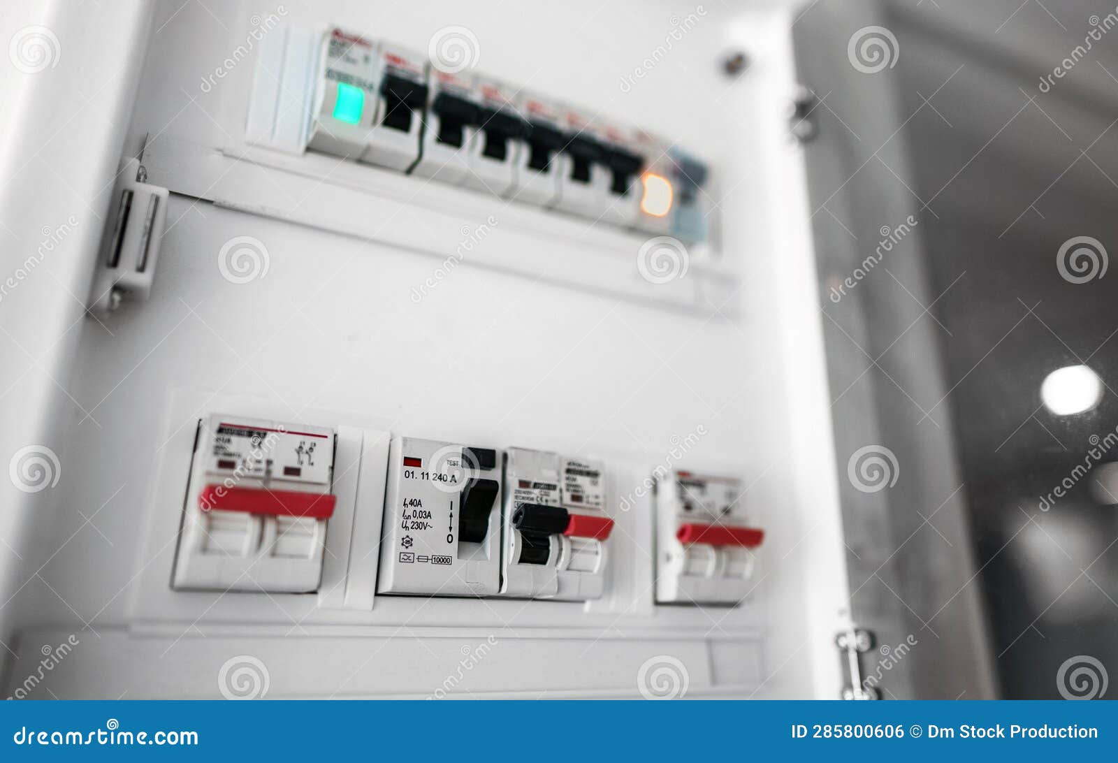Switches on fuse board stock photo. Image of distribution - 285800606