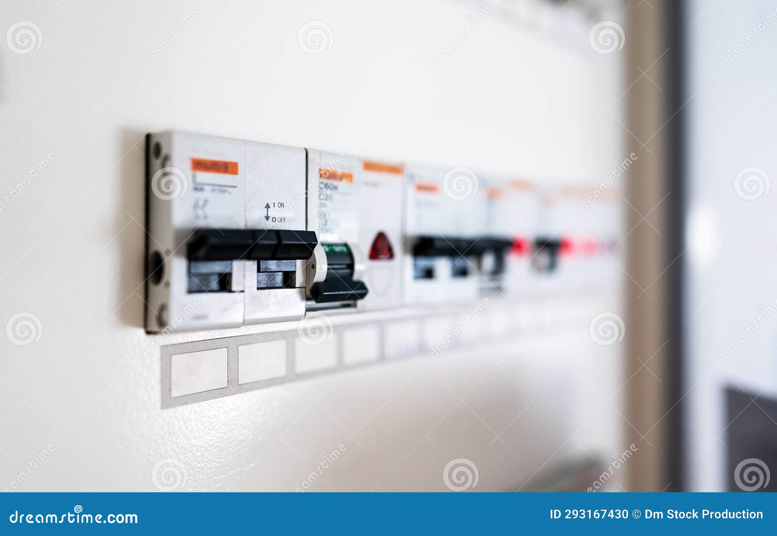 Switches on fuse board stock photo. Image of panel, electrical - 293167430