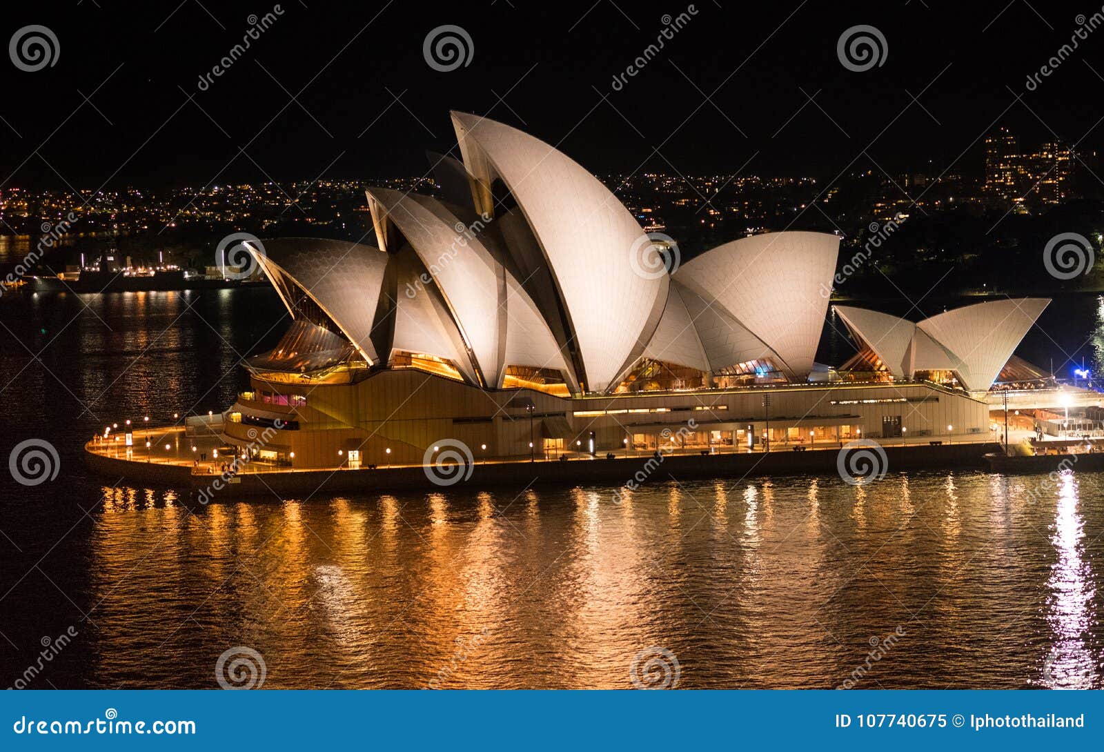 Close-up View of Sydney Opera House at Night Editorial Image - Image of ...