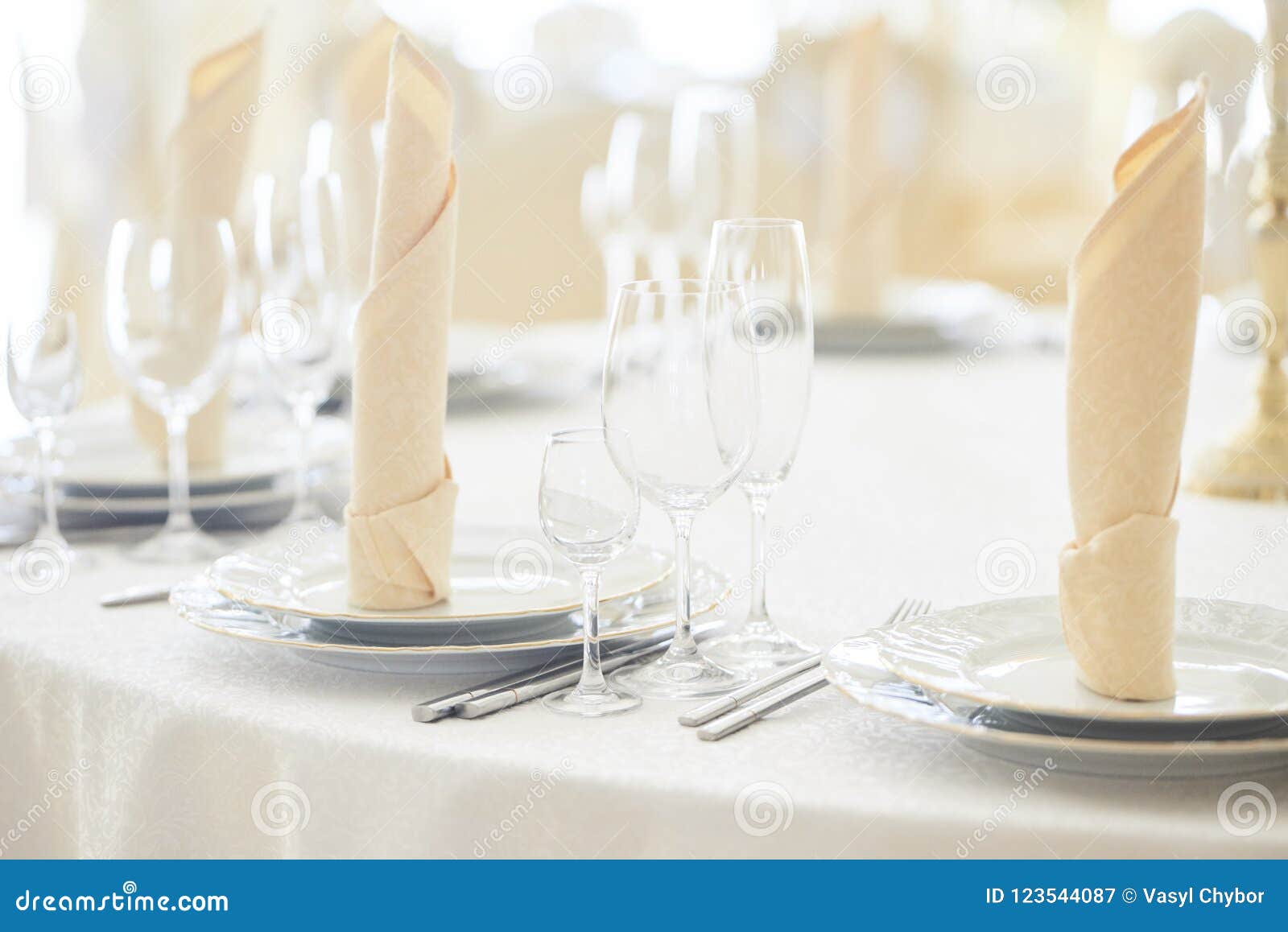 Close-up View of Table in Restaurant Stock Image - Image of clean ...