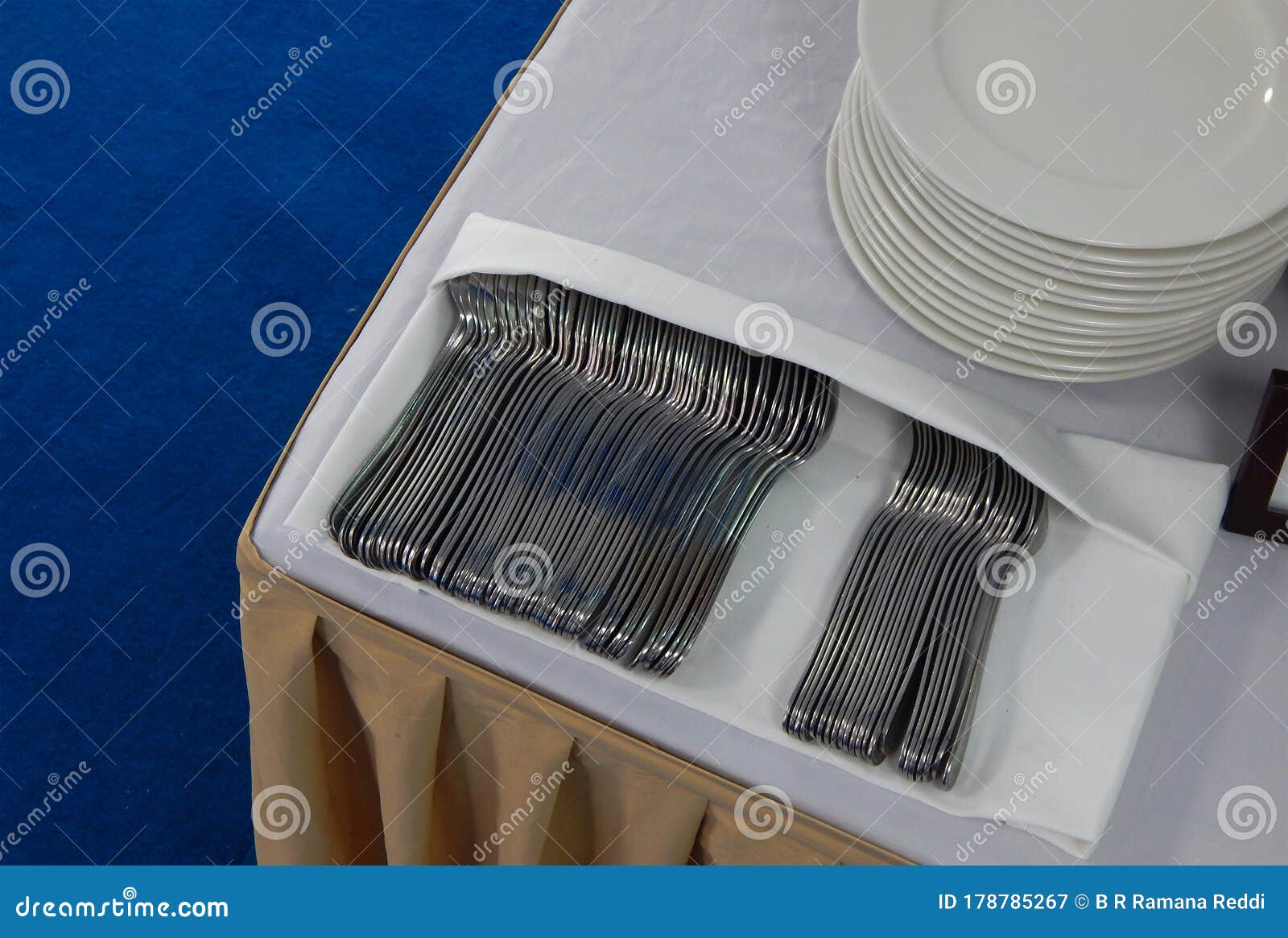Close-up View of Table Ware or Serving Ware in Buffet Food Style Stock ...