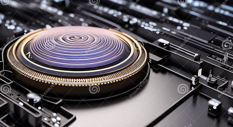 Close Up View of a Technological Object Showcasing an Abstract ...