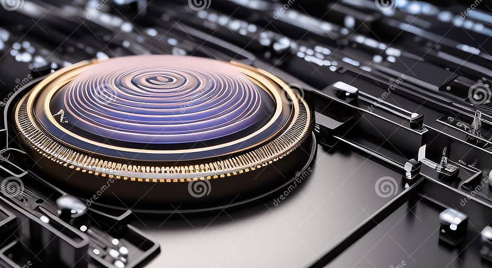 Close Up View of a Technological Object Showcasing an Abstract ...