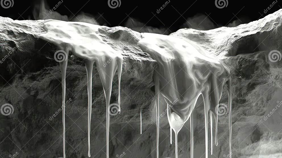 A Close-up View of a Textured Surface with Dripping, Fluid-like ...