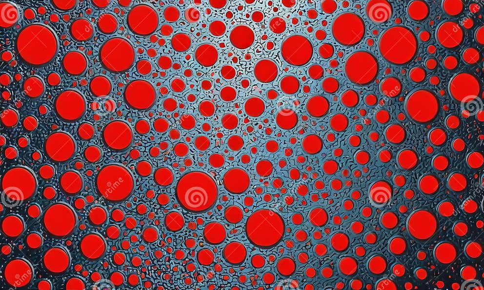 Close-up View Textured Surface with Repeating Pattern Red Circles and ...