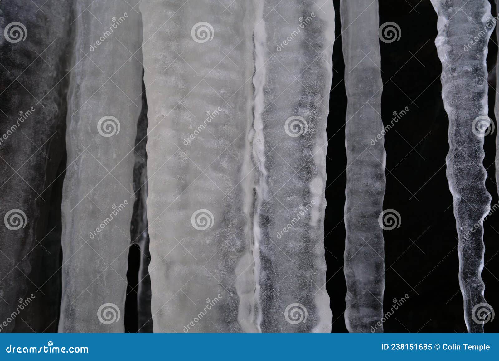 Close-up View of Thick, White Icicles Stock Image - Image of freezing ...