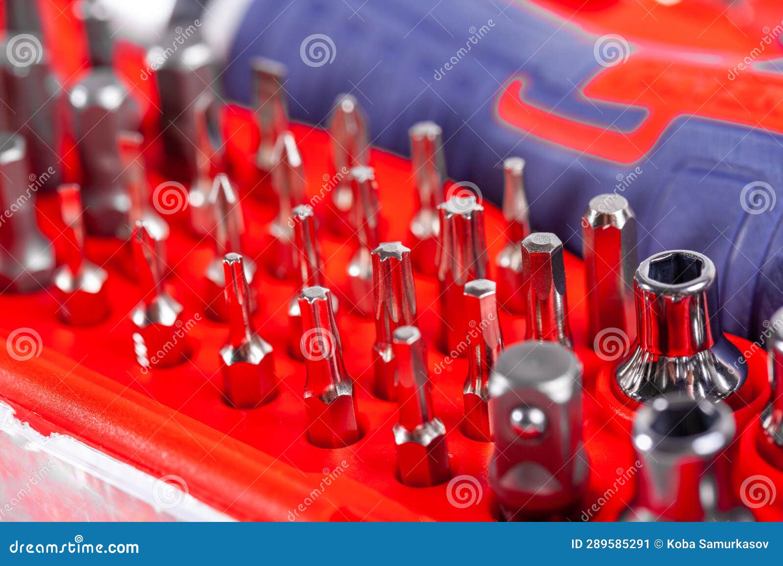 Close Up View of Tool Box of Screwdriver Set Stock Image - Image of ...