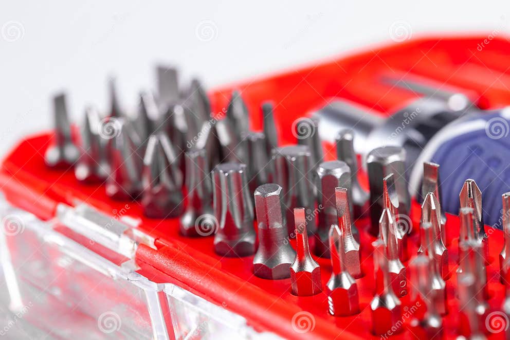Close Up View of Tool Box of Screwdriver Set Stock Photo - Image of ...