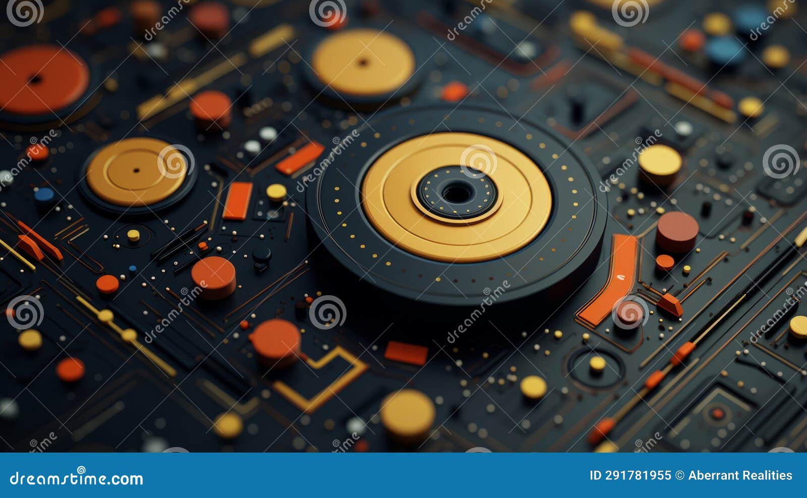 A Close Up View of a Turntable with Many Different Colored Buttons ...