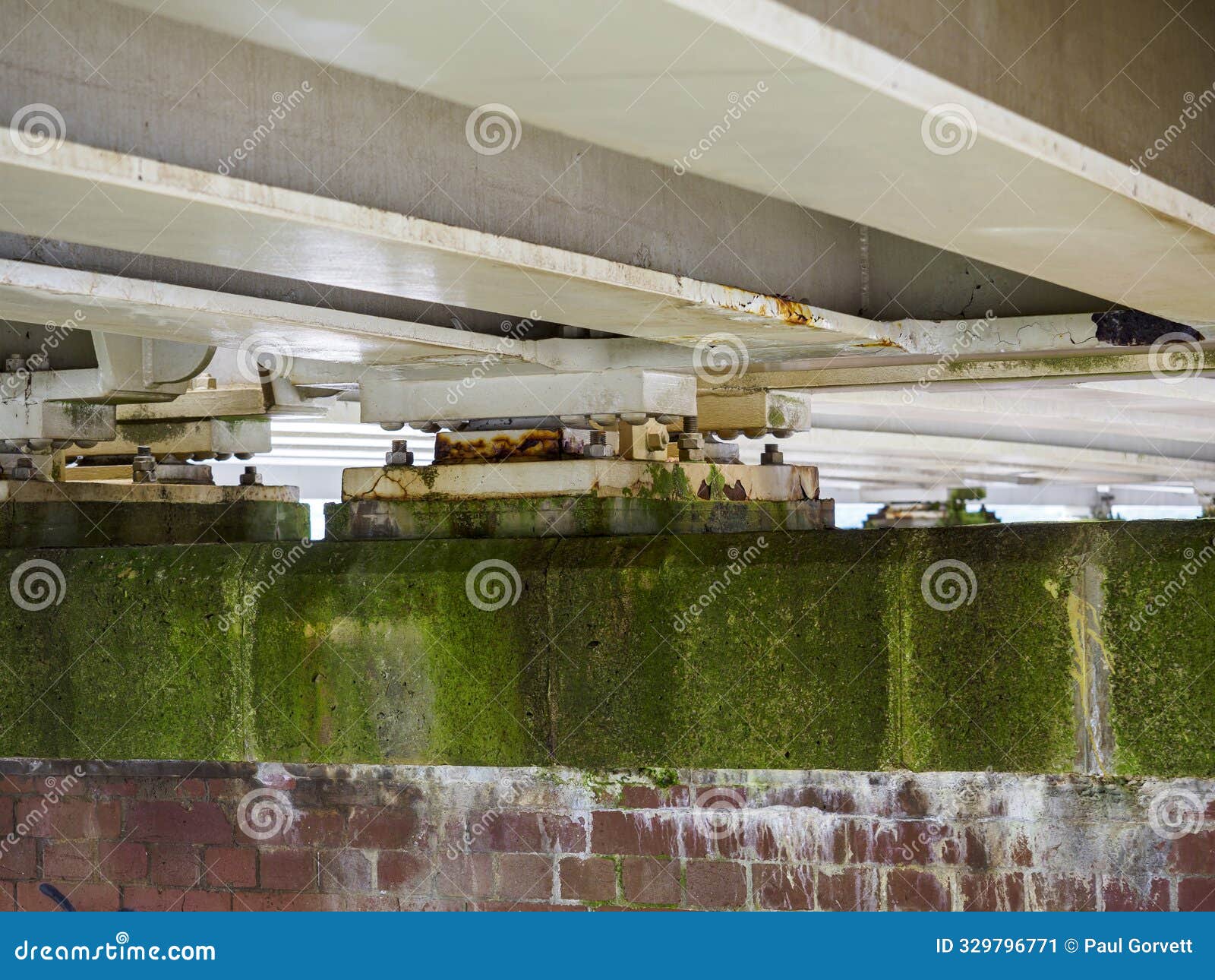 Close-up View of the Understructure of a Bridge Showing Steel Beams ...